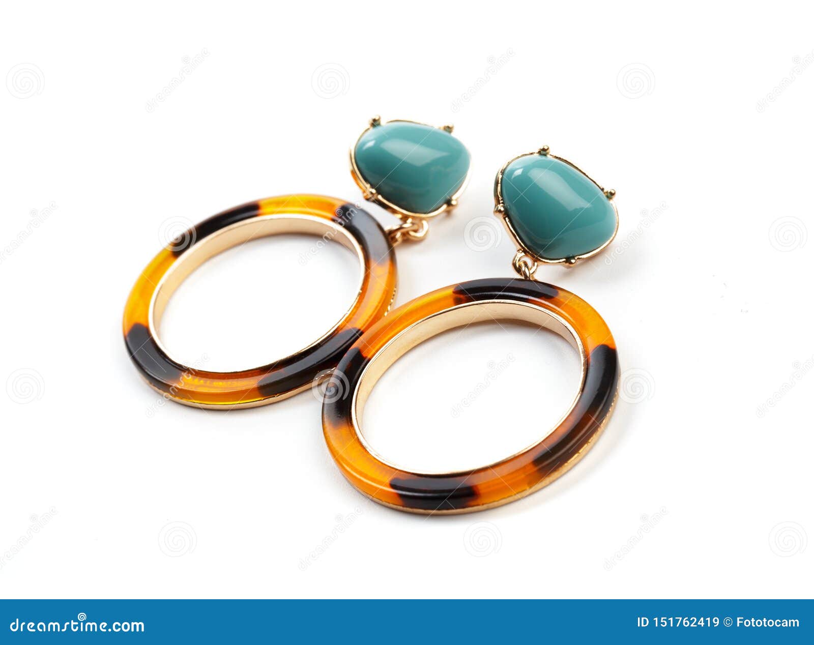 Colorful Bright Earrings Isolated on White Background - Image Stock ...