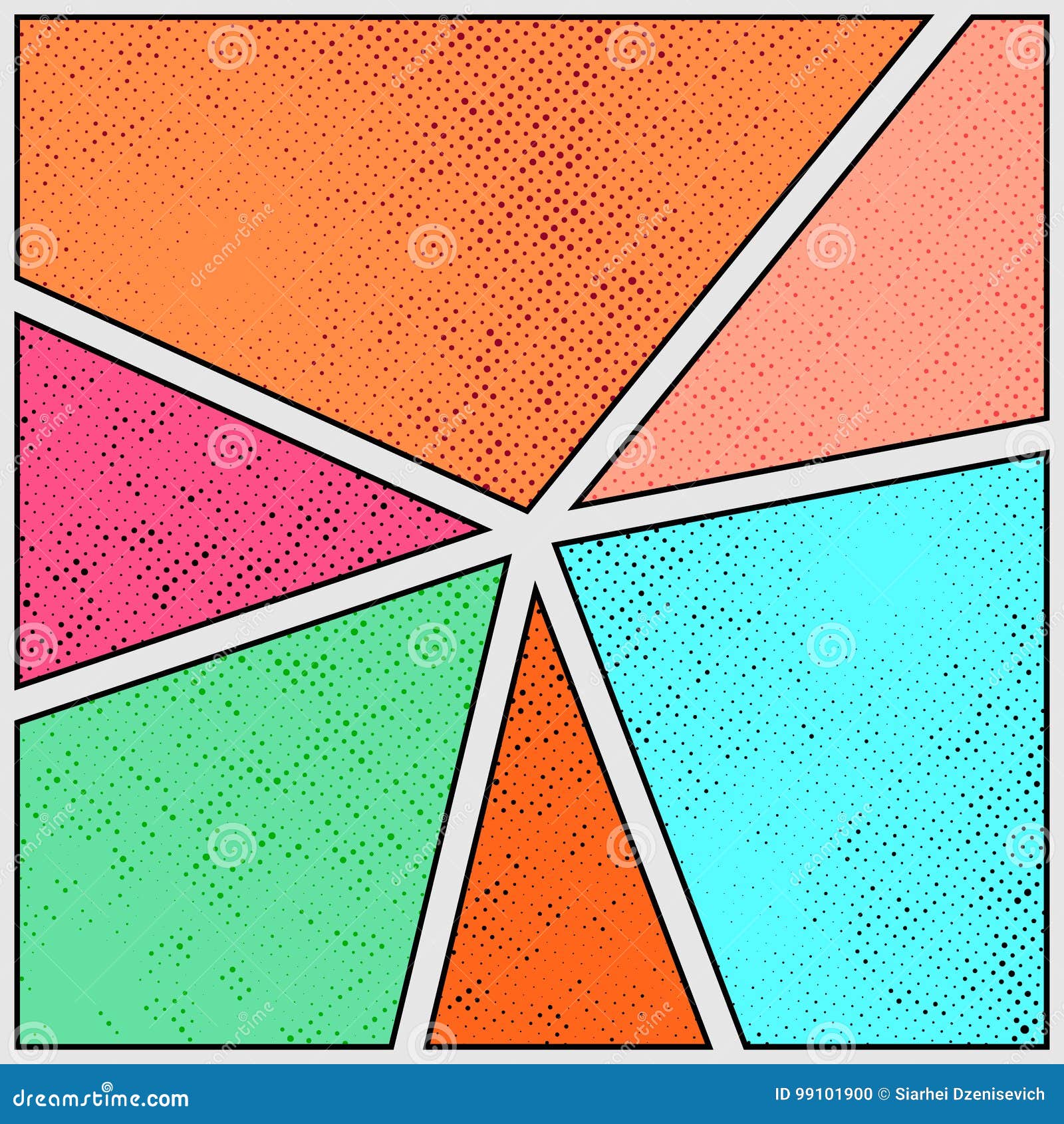 Colorful Bright Old Style Comic Strip Page Cover. Retro Dotted G Stock ...