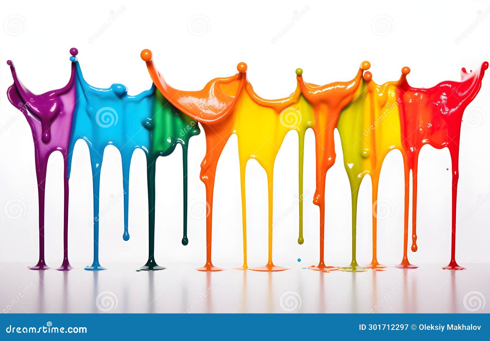 Colorful Bright Paint Splash and Drip on Light Background for Card ...