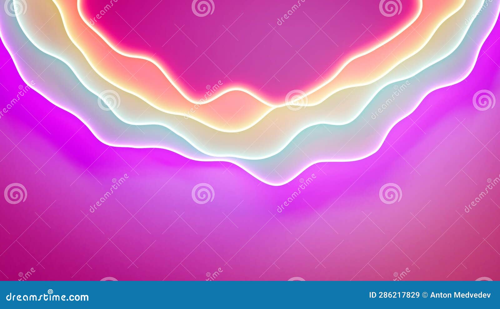 Colorful Bright Rainbow Winking Delicate Forms on Purple Bg - Abstract ...