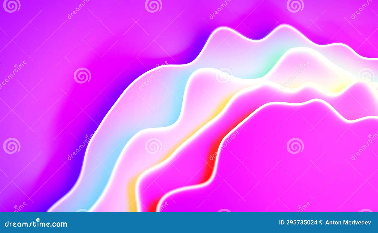 Colorful Bright Rainbow Winking Delicate Objects on Rose Bg - Abstract ...