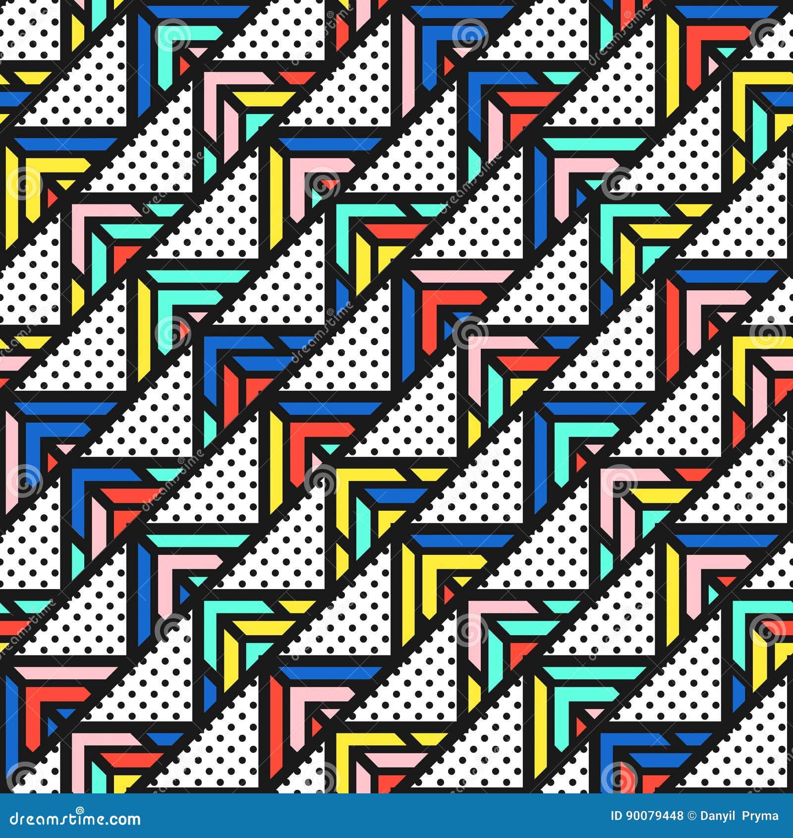 Colorful Bright Seamless Pattern Stock Illustration - Illustration of ...
