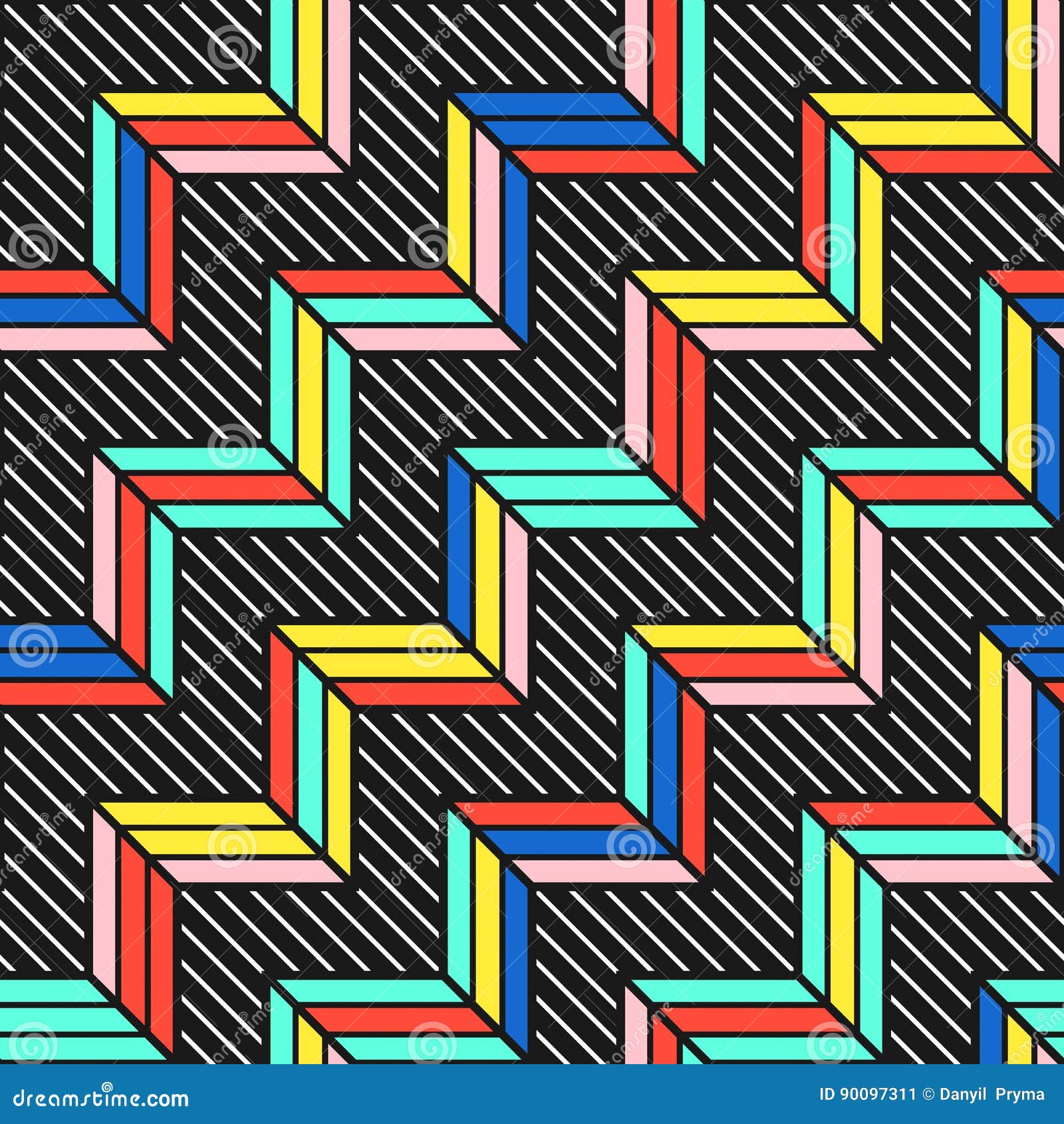 Colorful Bright Seamless Pattern Stock Illustration - Illustration of ...