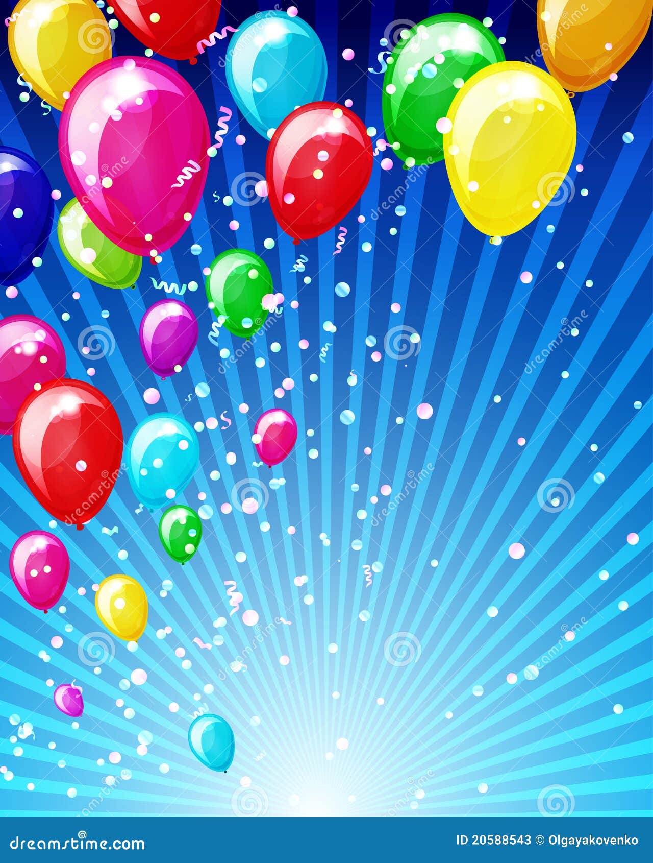 Colorful Brightly Backdrop With Balloons. Cartoon Vector ...