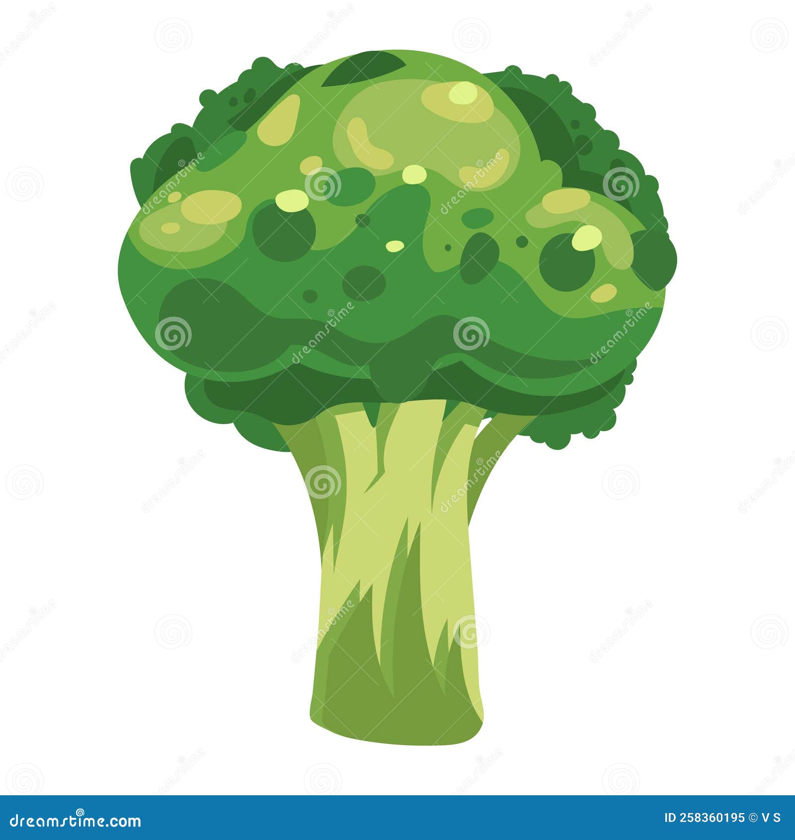 Colorful Broccoli on a White Background. Vegetables Illustration, Clip ...