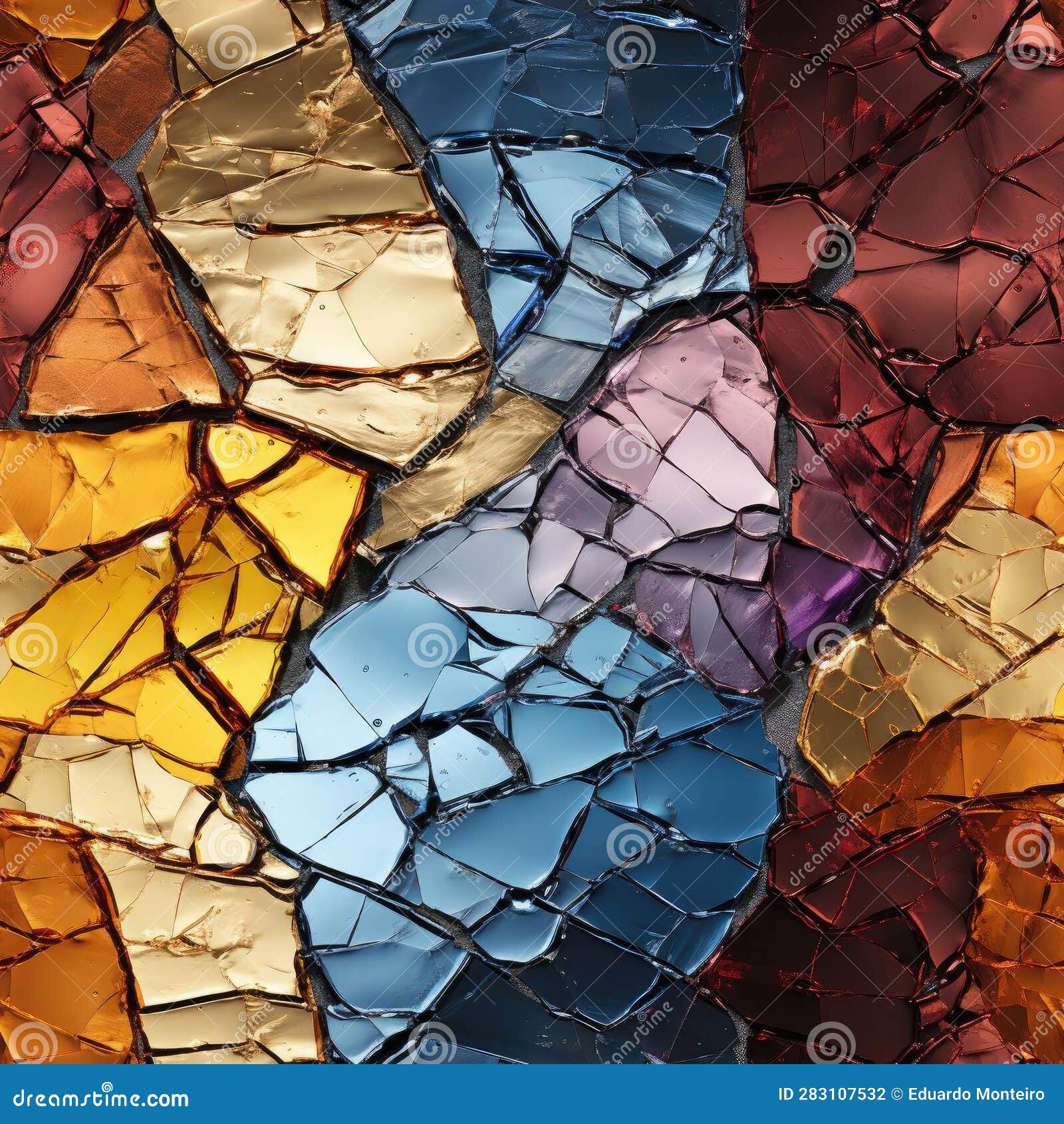 Colorful Broken Glass With Triangular Fragments Cartoon Vector ...