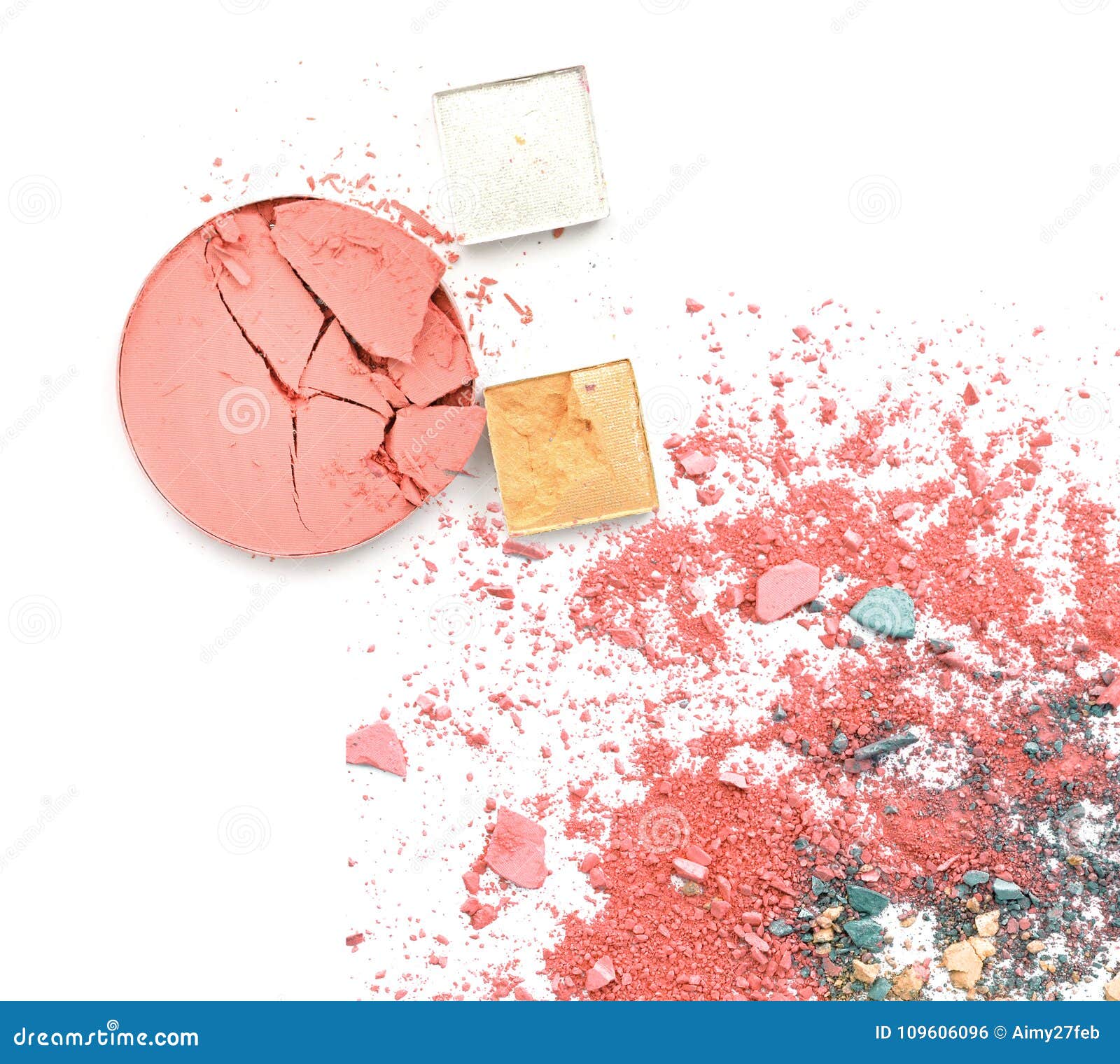 Colorful Broken Make Up Eye Shadow on White Stock Photo - Image of ...