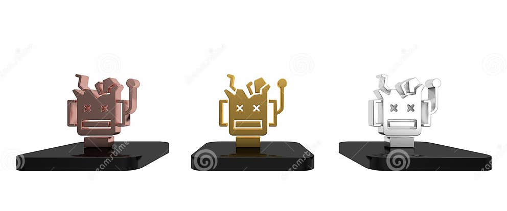 Colorful Broken Robot Icon Isolated on White Background. Artificial ...