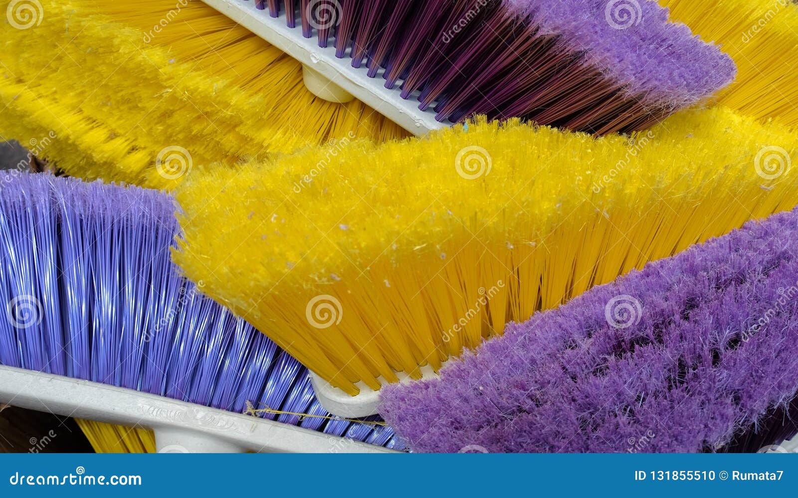 Colorful Brooms for Sale at Local Market Stock Photo - Image of sale ...