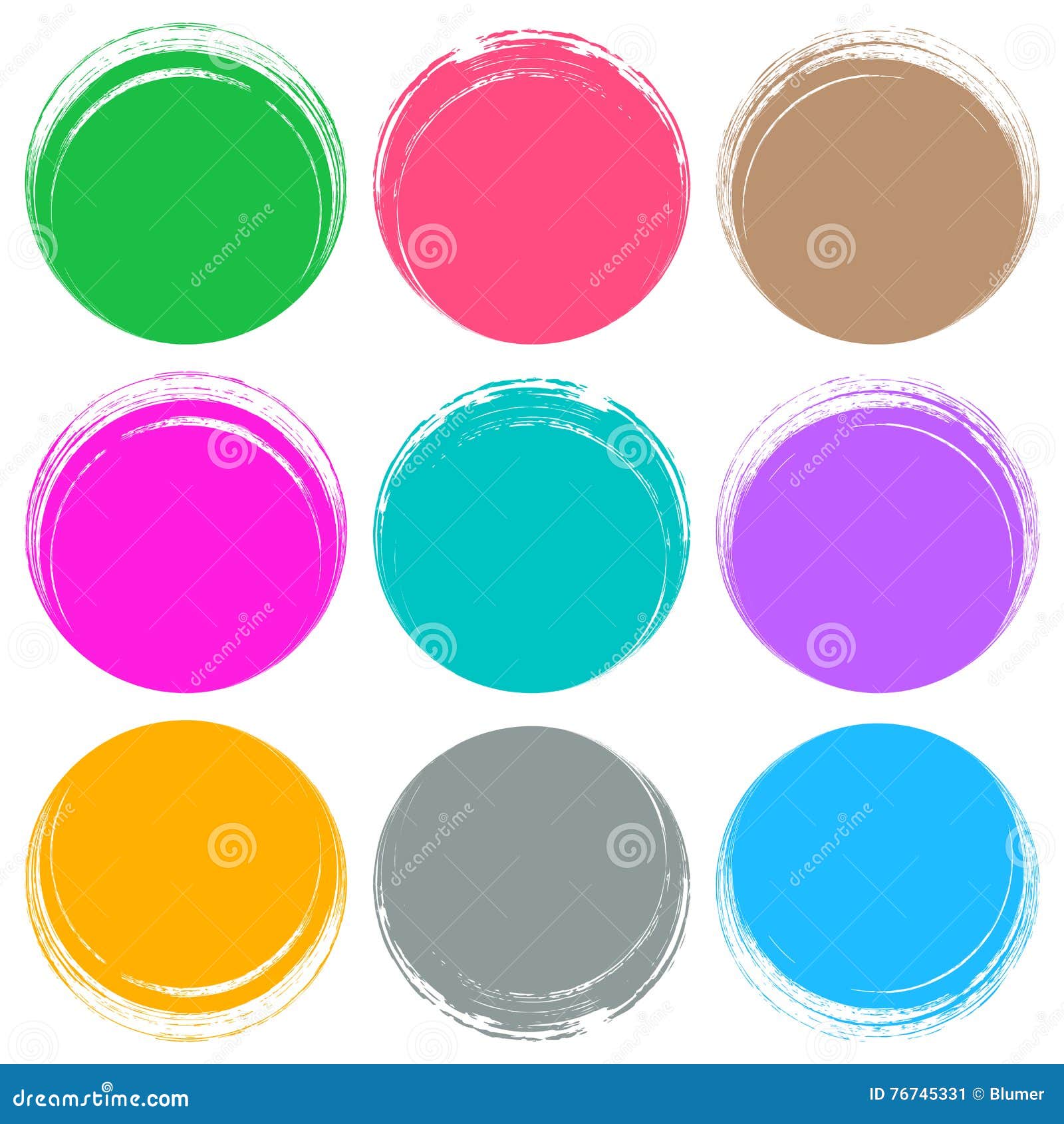 Colorful Brush Strokes Circle Buttons Stock Vector - Illustration of ...