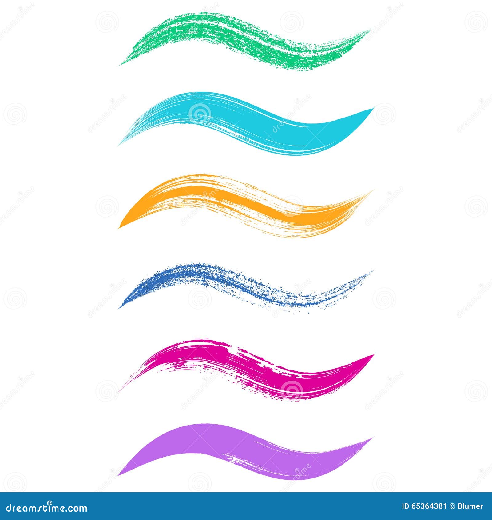 Colorful brush strokes stock vector. Illustration of canvas - 65364381