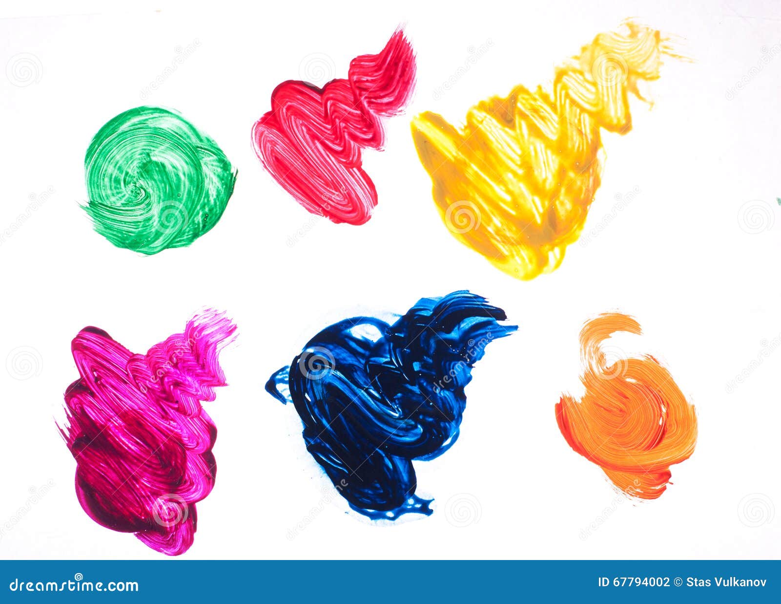 Colorful Brush Strokes Isolated Stock Photo - Image of color, paint ...