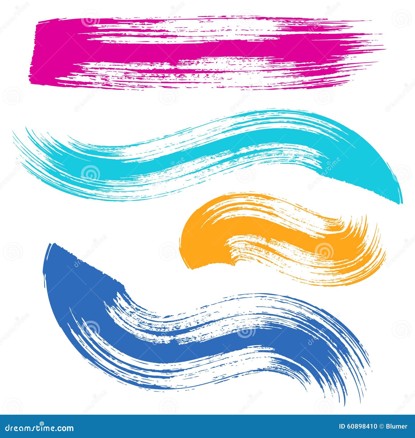 Colorful brush strokes stock vector. Illustration of design - 60898410
