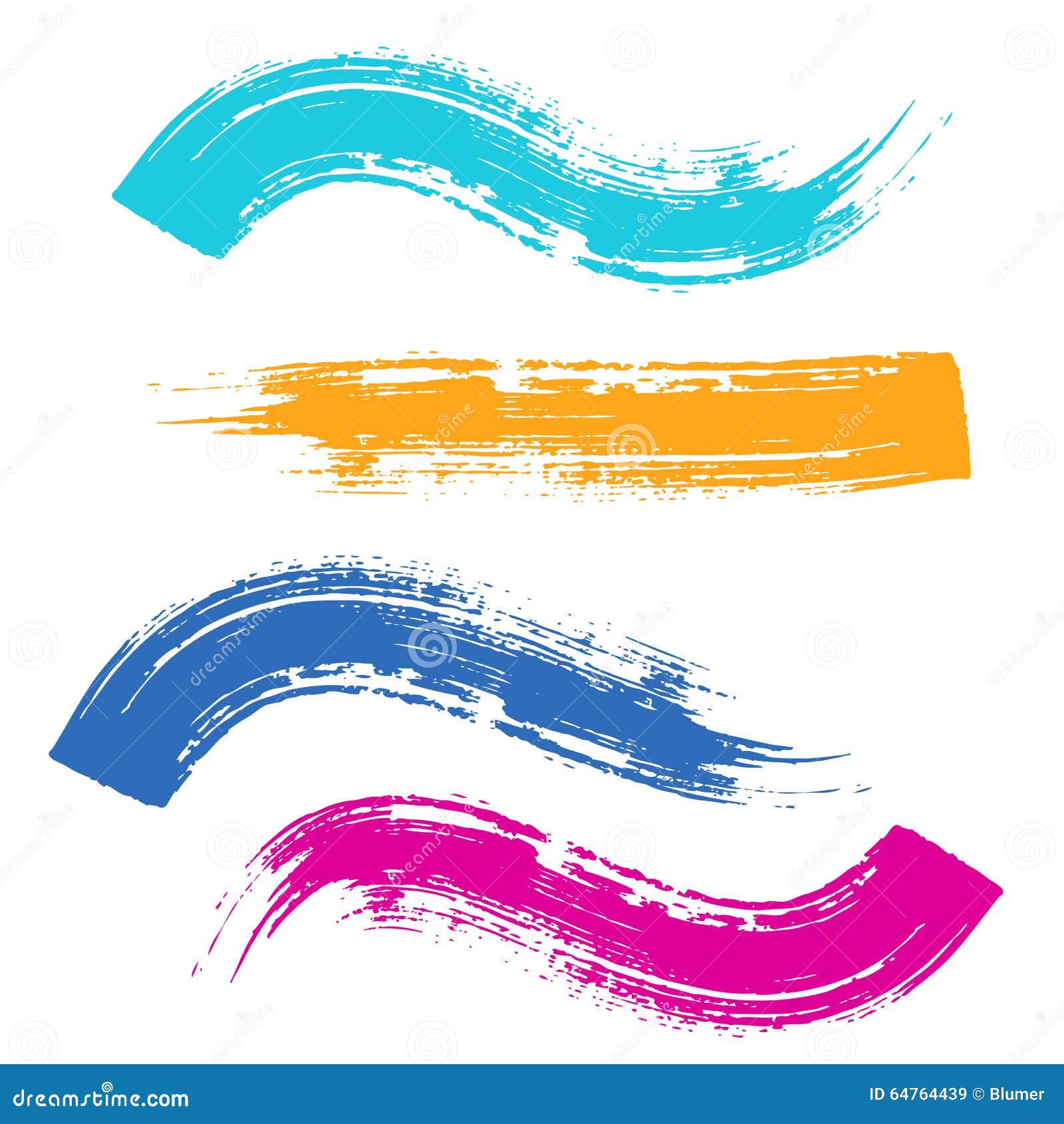 Colorful brush strokes stock vector. Illustration of decoration - 64764439