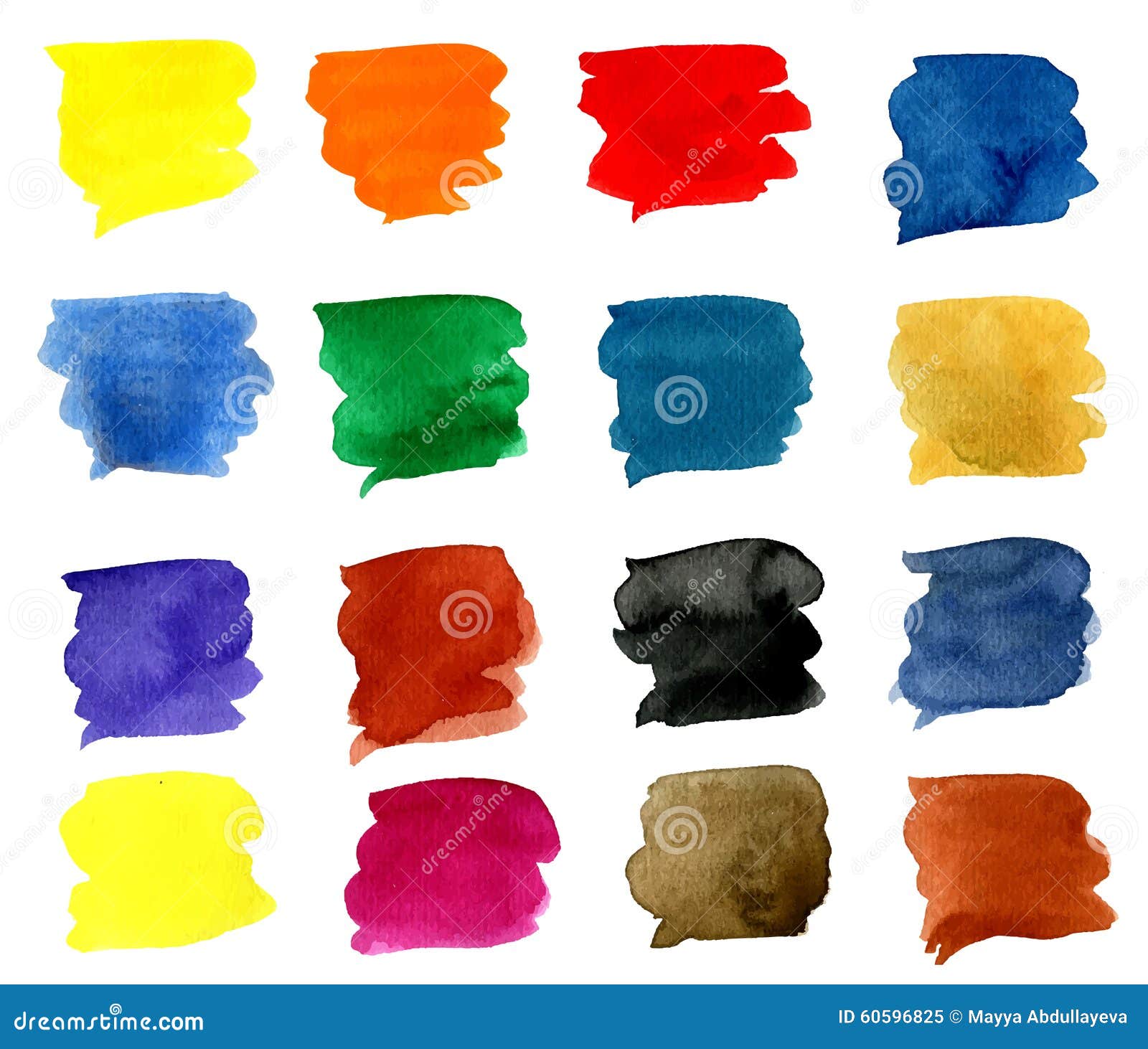 16 colorful brush strokes stock vector. Illustration of backdrop - 60596825