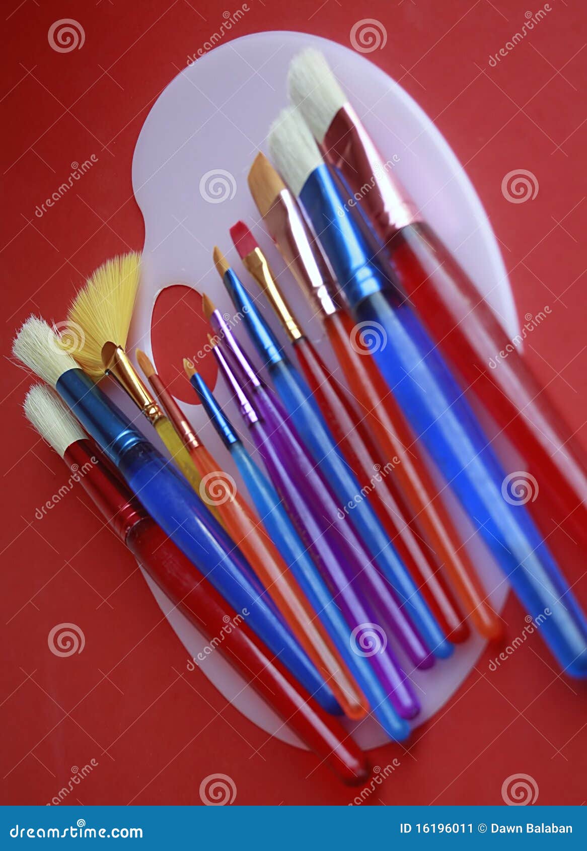 Colorful Brushes on Palette Stock Image - Image of closeup, artist ...