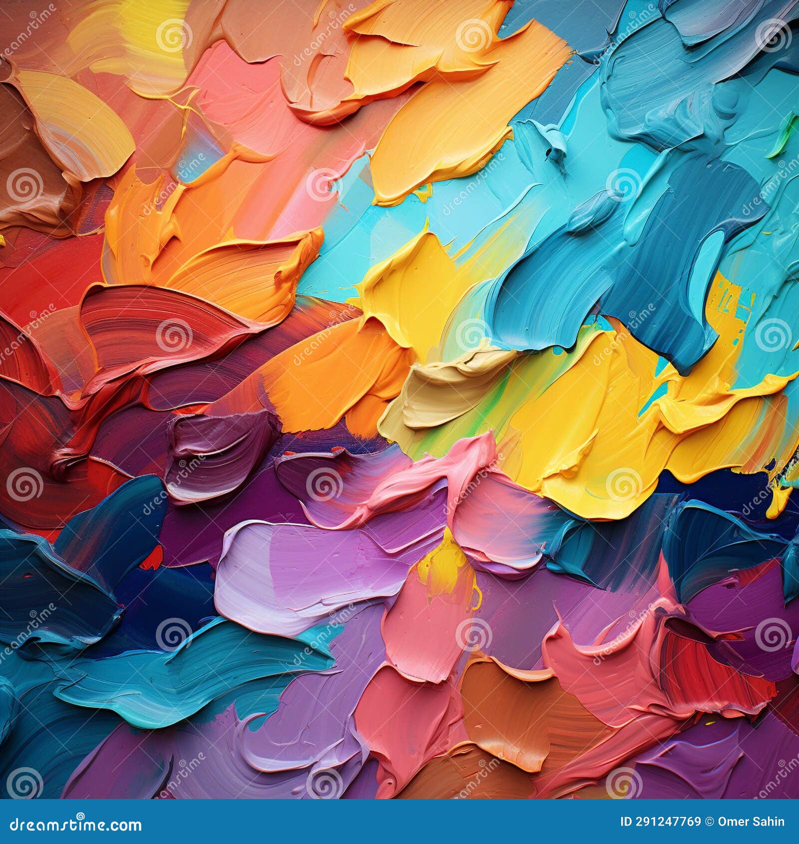 Colorful Brushstrokes in Visually Harmonious Pattern Stock Image ...