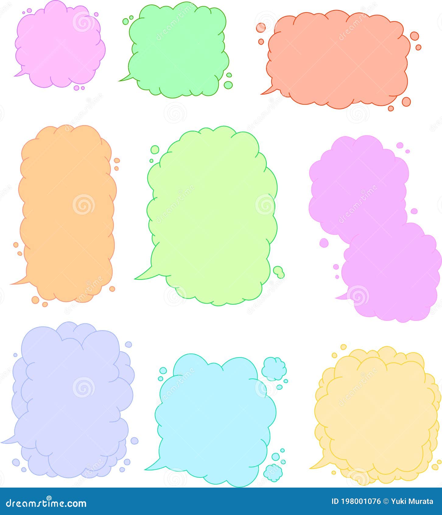 Colorful Bubble Comic Callout Set Stock Vector - Illustration of ...