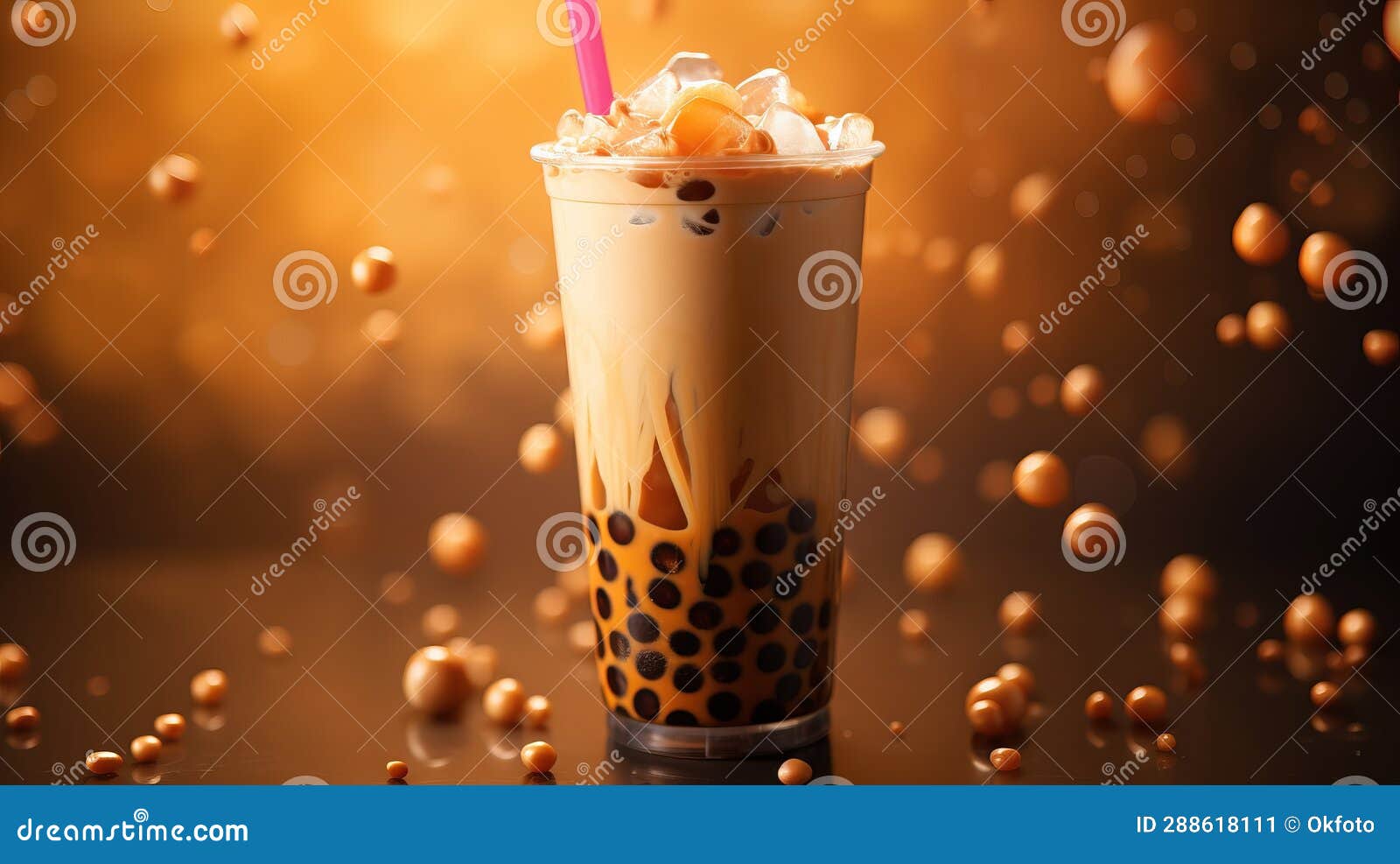 Colorful Bubble Tea Drinks in a Row. Stock Image - Image of beverage ...
