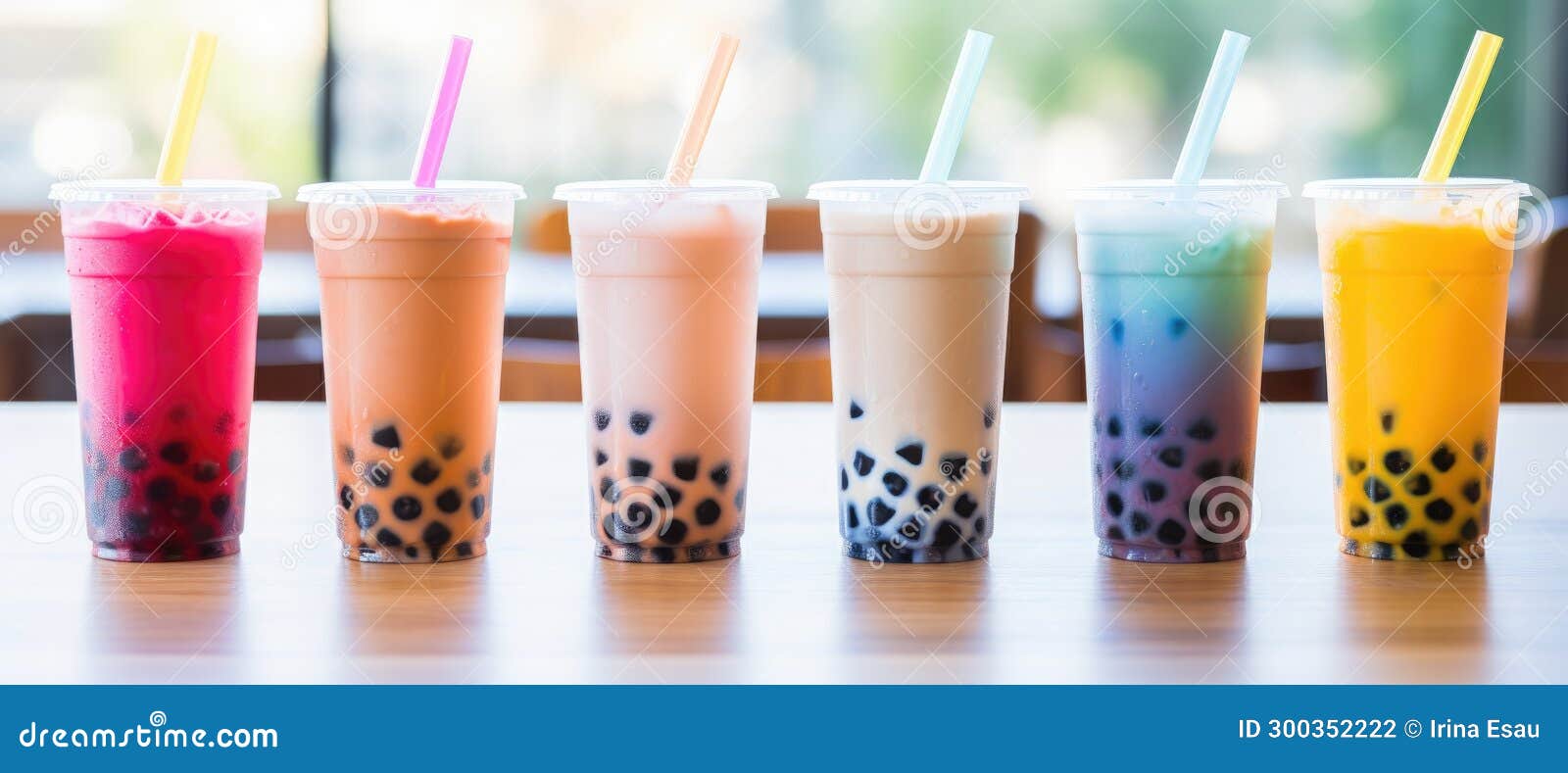 Colorful bubble tea drinks stock photo. Image of trendy - 300352222