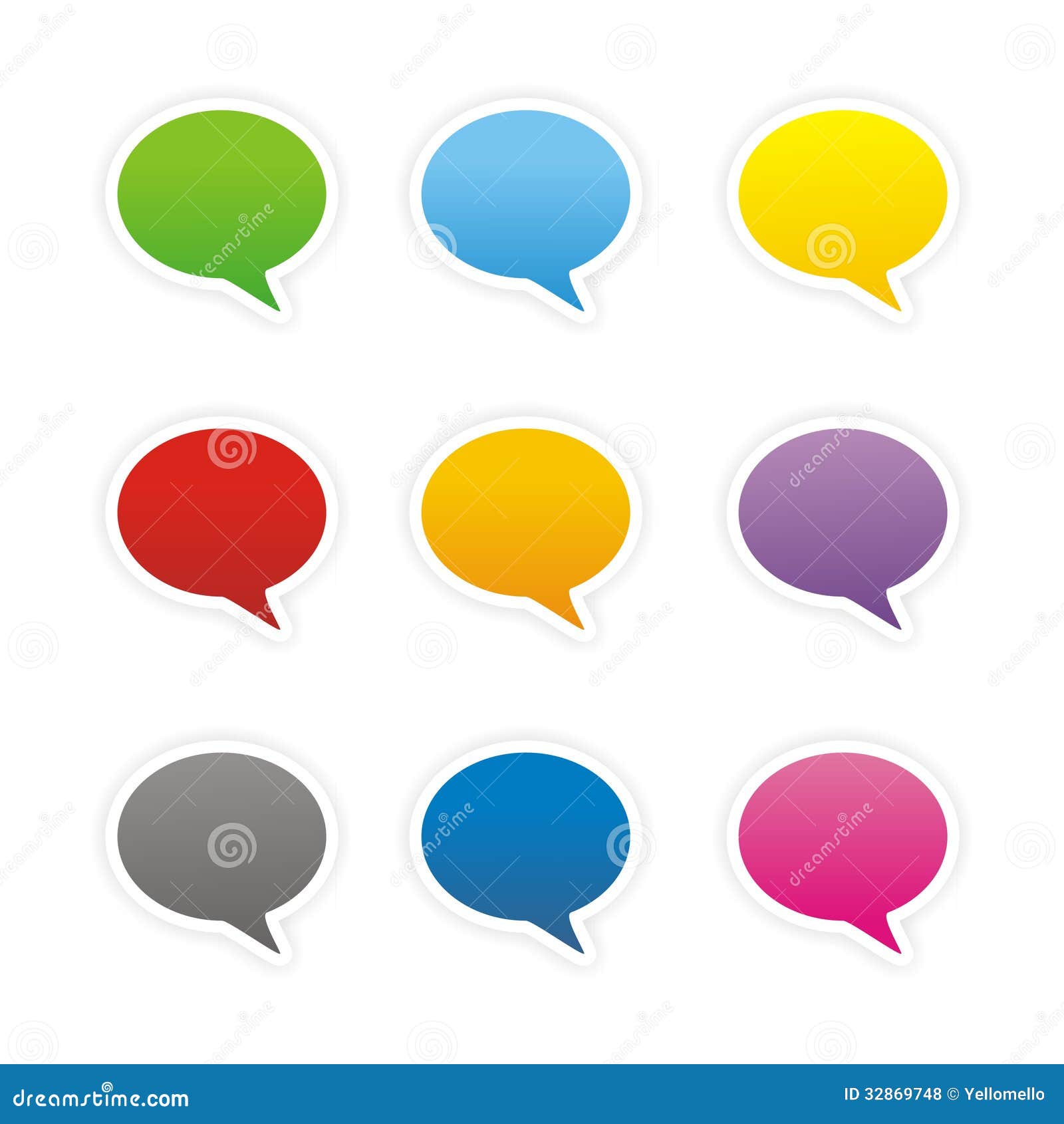 Colorful Bubble Text Stickers Stock Illustration - Illustration of ...