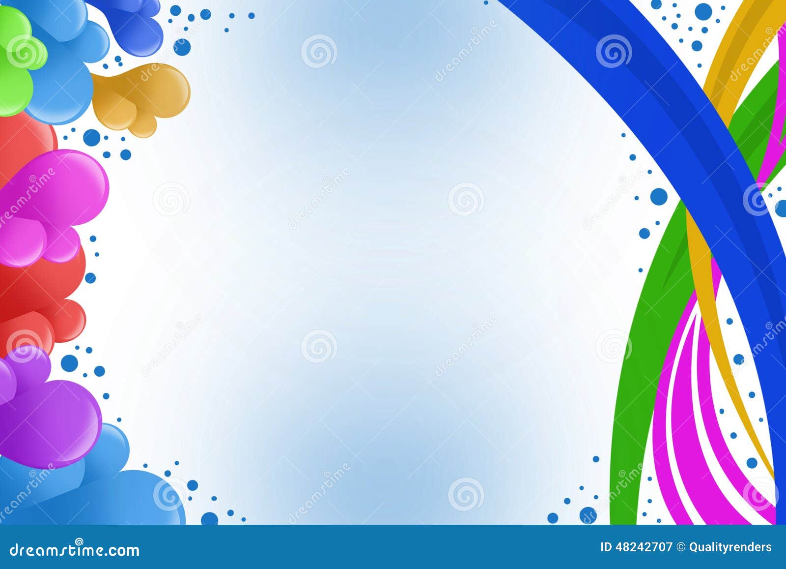 Colorful Bubble and Waves, Abstract Background Stock Illustration ...