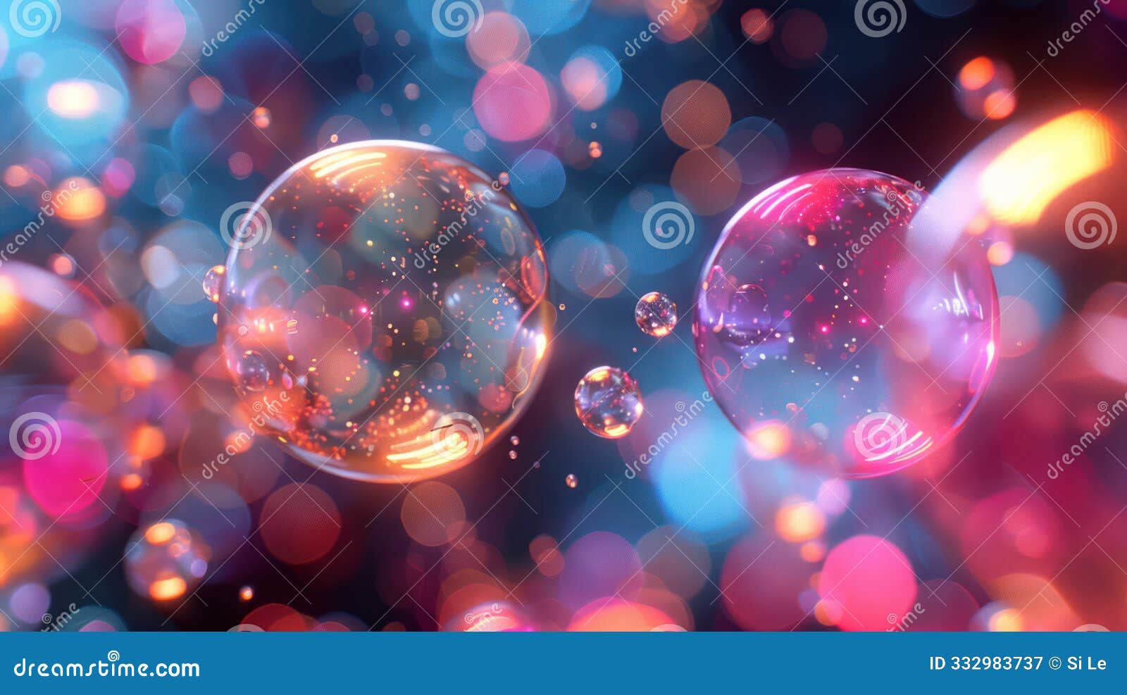 Colorful Bubbles Abstract Animation - 3D Render Stock Illustration ...