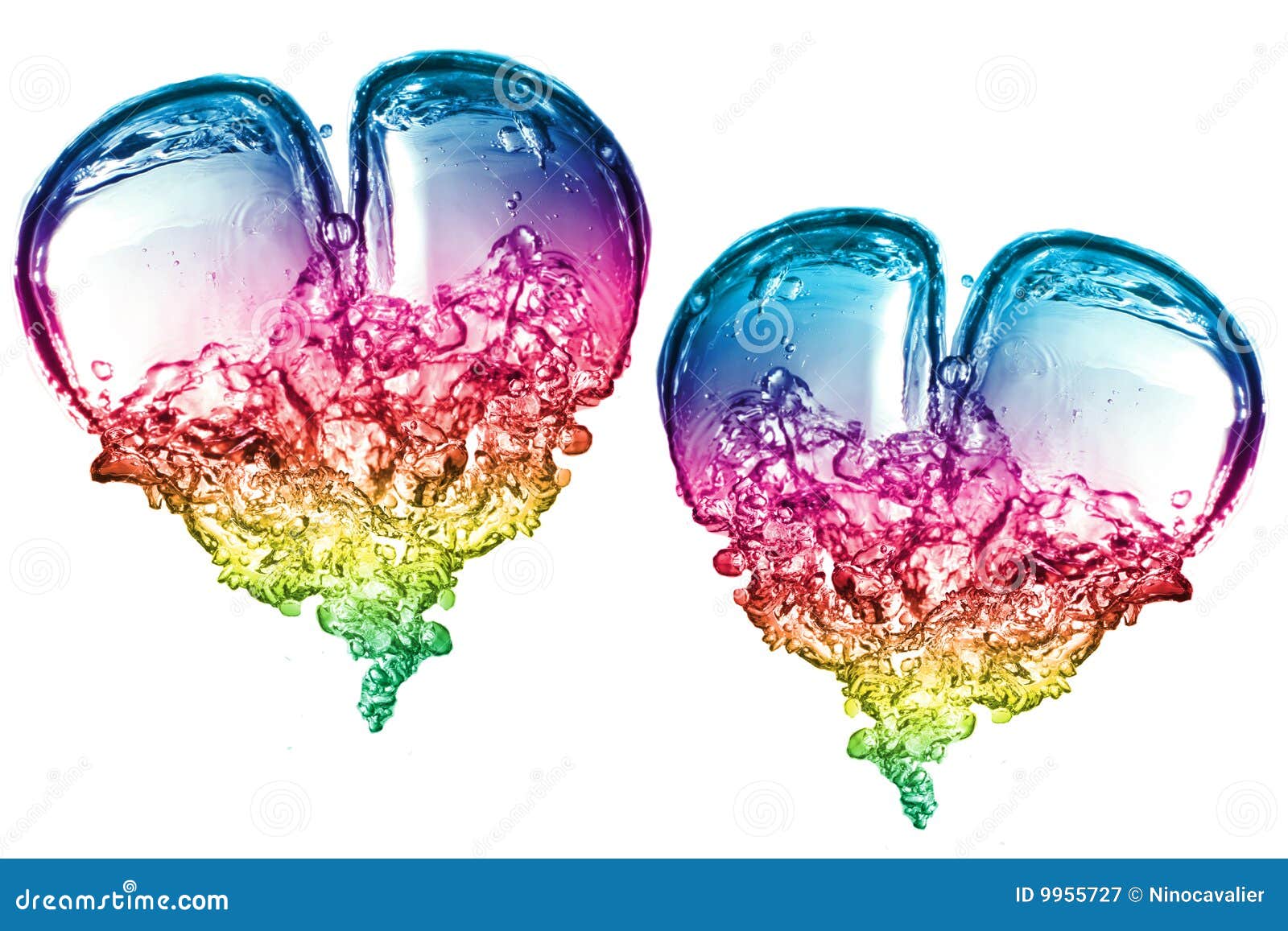 Colorful Bubbles hearts stock illustration. Illustration of drop - 9955727