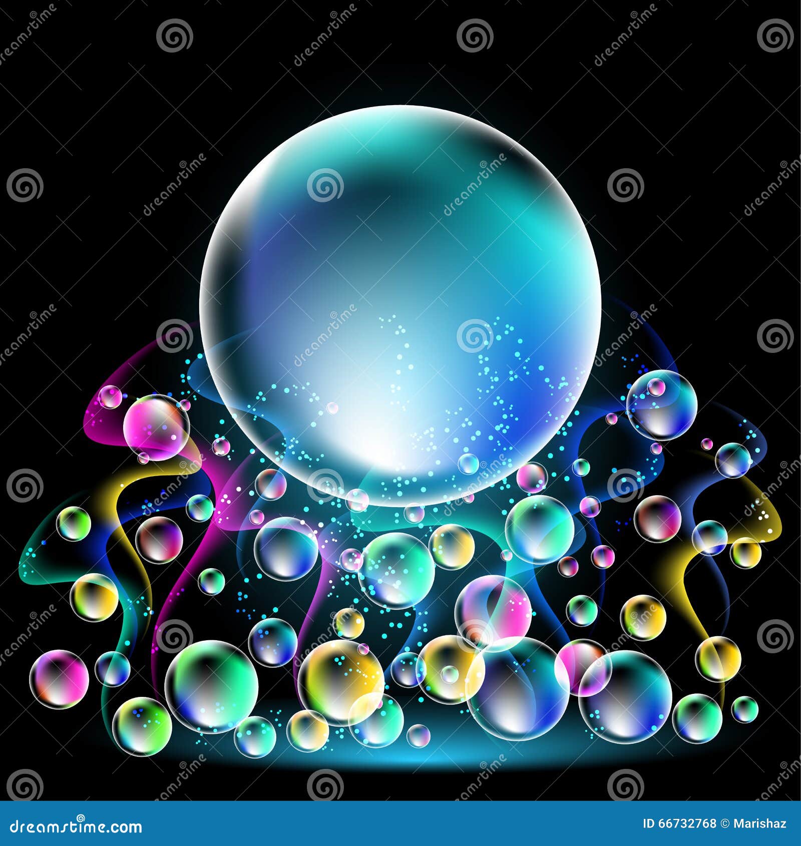 Colorful bubbles stock vector. Illustration of effect - 66732768