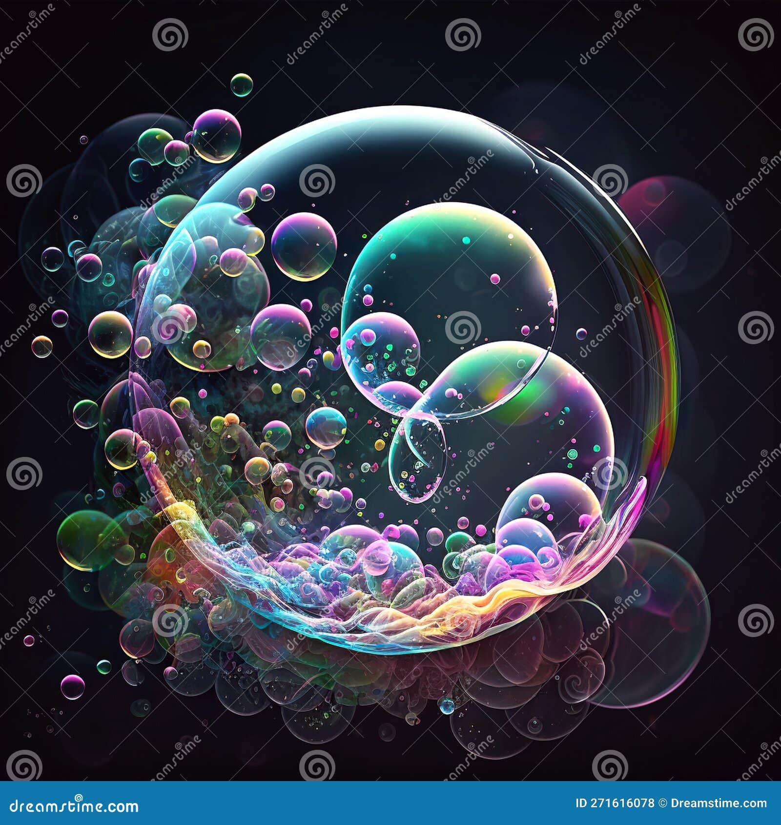 Colorful Bubbles and Textures Creating Abstract Image Ideal for ...
