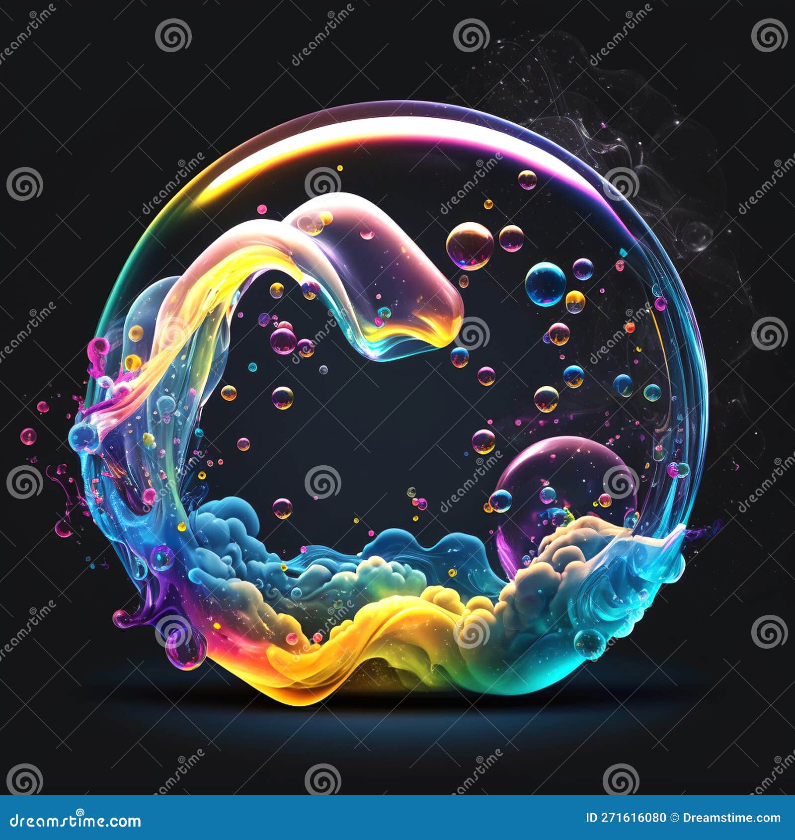 Colorful Bubbles and Textures Creating Abstract Image Stock ...