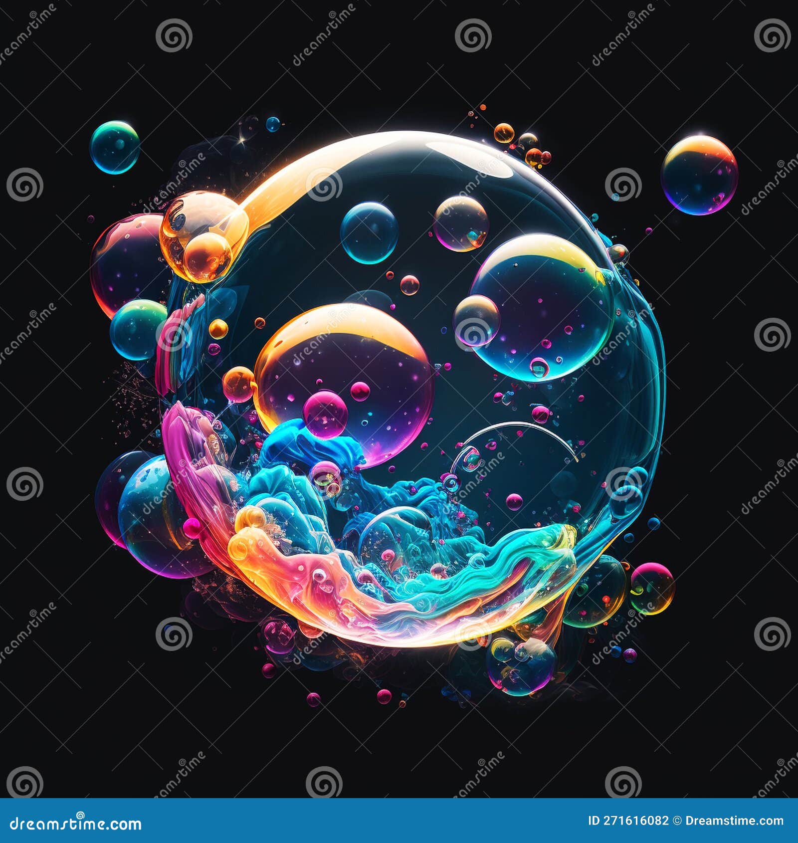 Colorful Bubbles and Textures Creating Abstract Image Ideal for ...