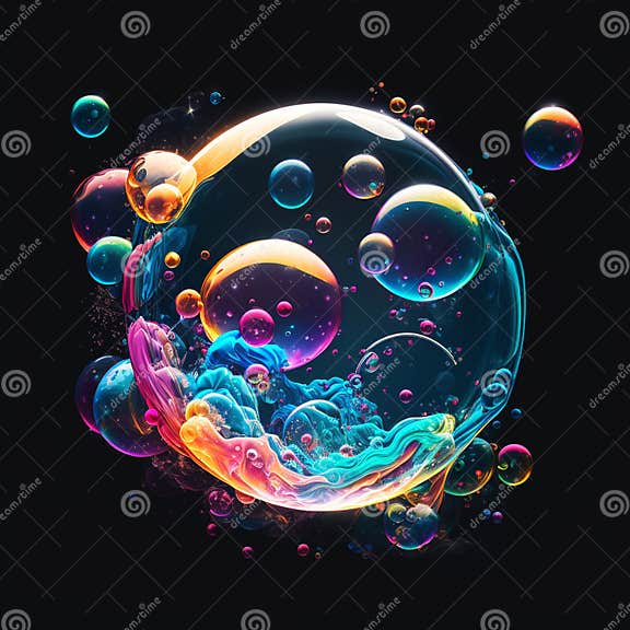 Colorful Bubbles and Textures Creating Abstract Image Ideal for ...