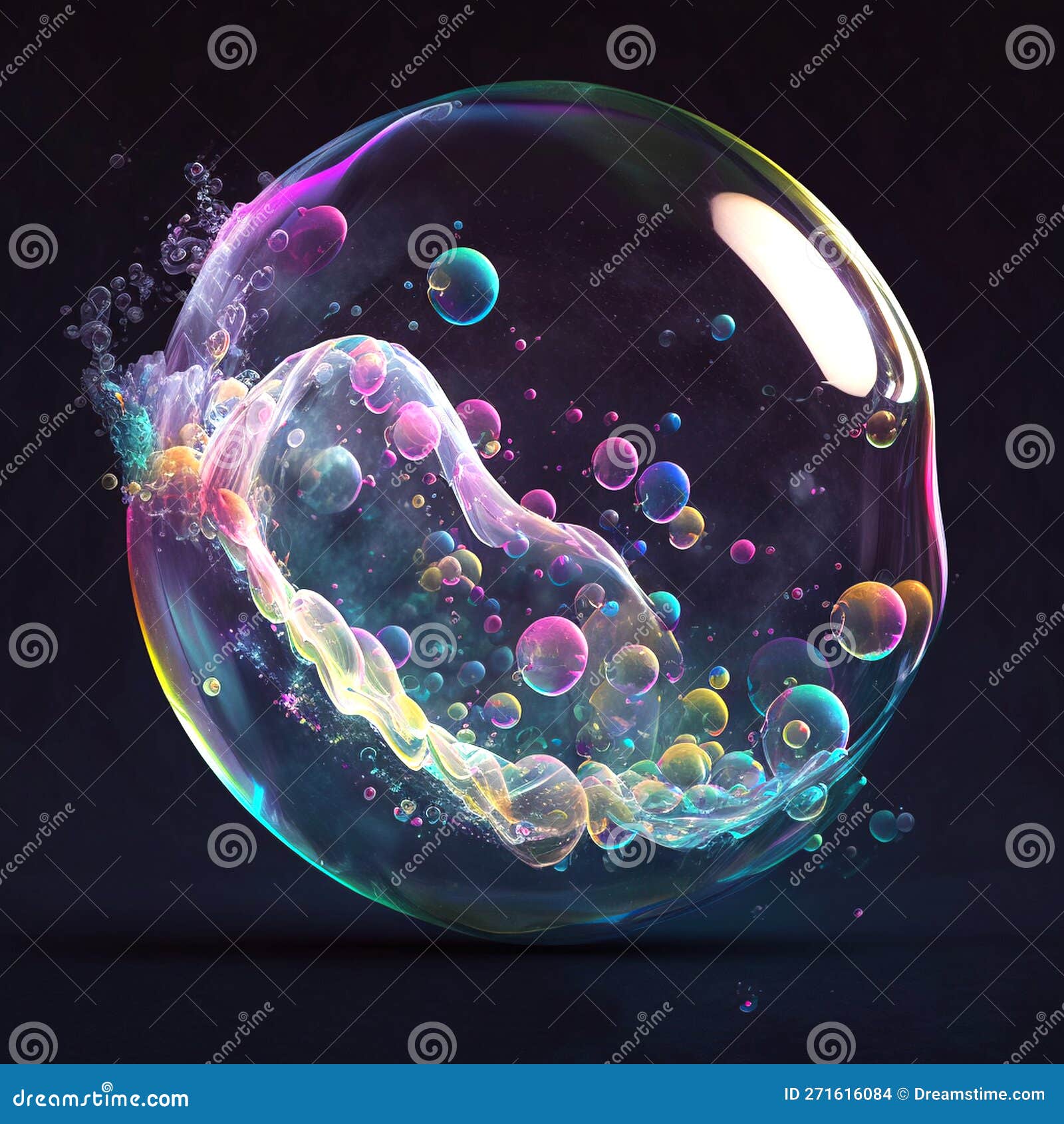 Colorful Bubbles and Textures Creating Abstract Image Stock ...