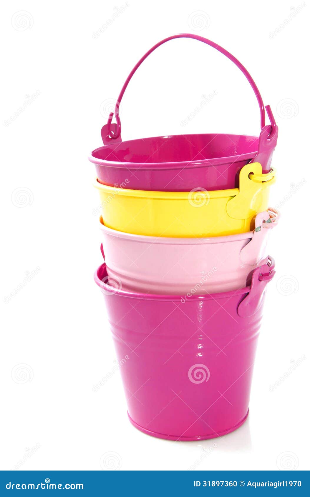 Colorful buckets stock photo. Image of paint, tool, steel - 31897360