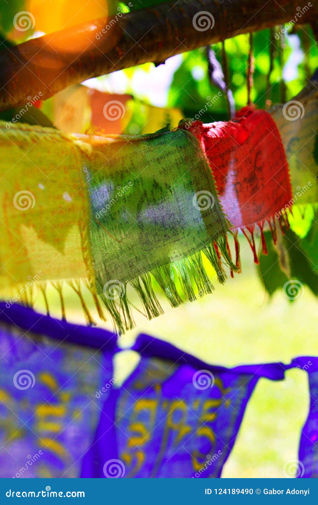 Colorful Buddhist Prayer Flags Stock Photo - Image of bright, aged ...