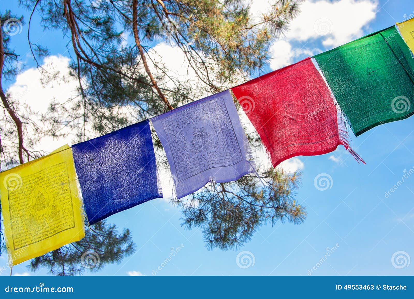 Colorful Buddhist Prayer Flags Stock Image - Image of nature, multi ...