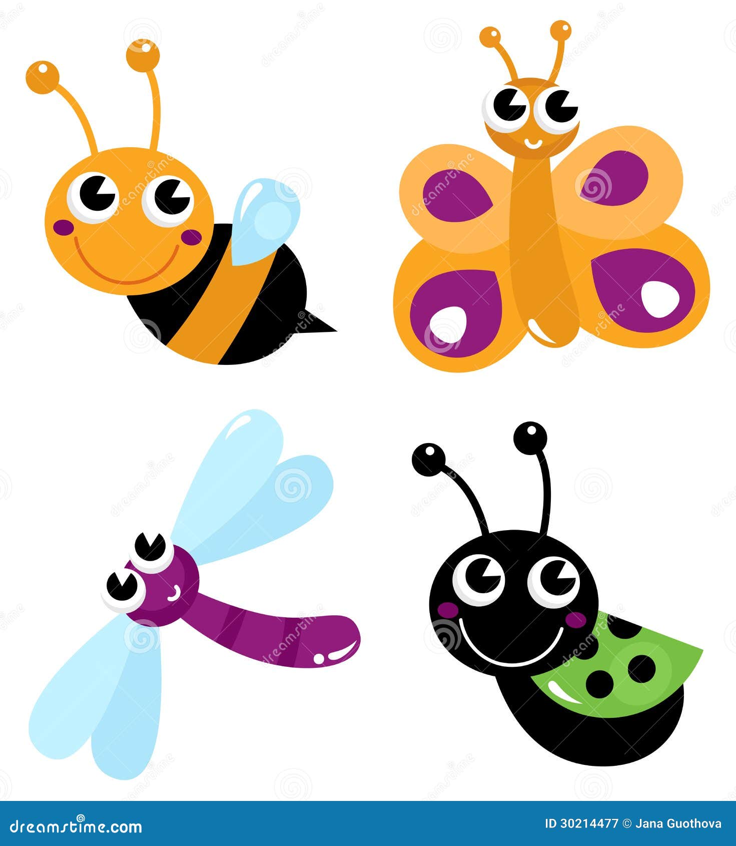 Cute little cartoon bugs stock vector. Illustration of baby - 30214477