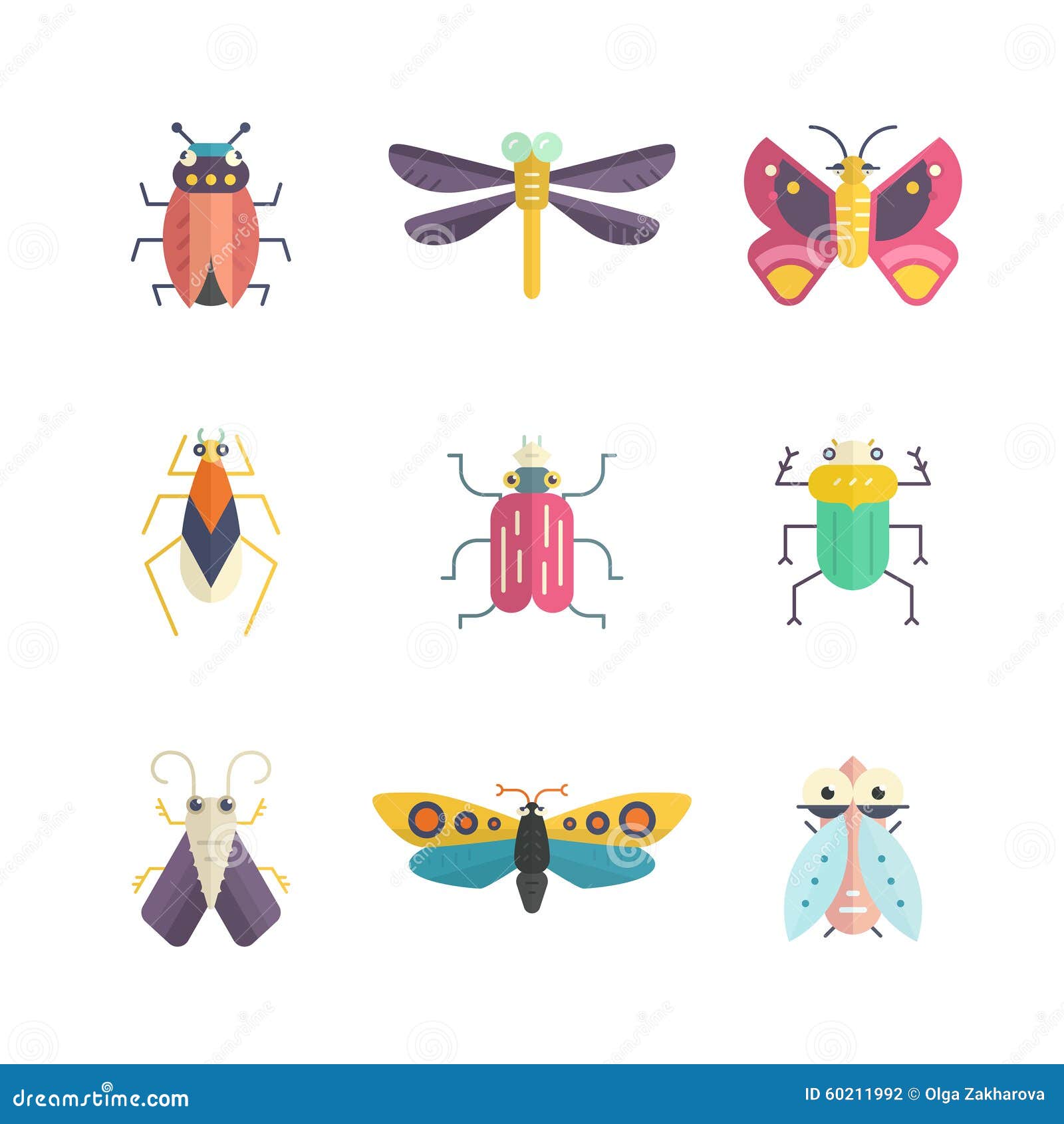 Colorful Bugs stock illustration. Illustration of collection - 60211992