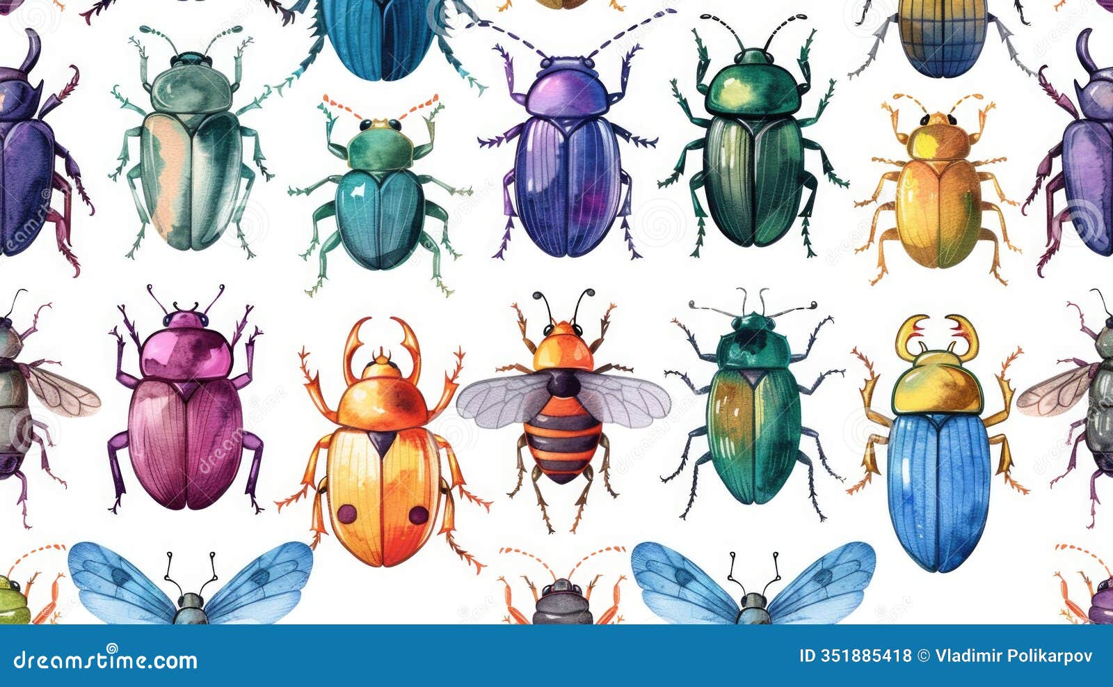 Colorful Bugs on White Background Stock Photo - Image of tiny, group ...