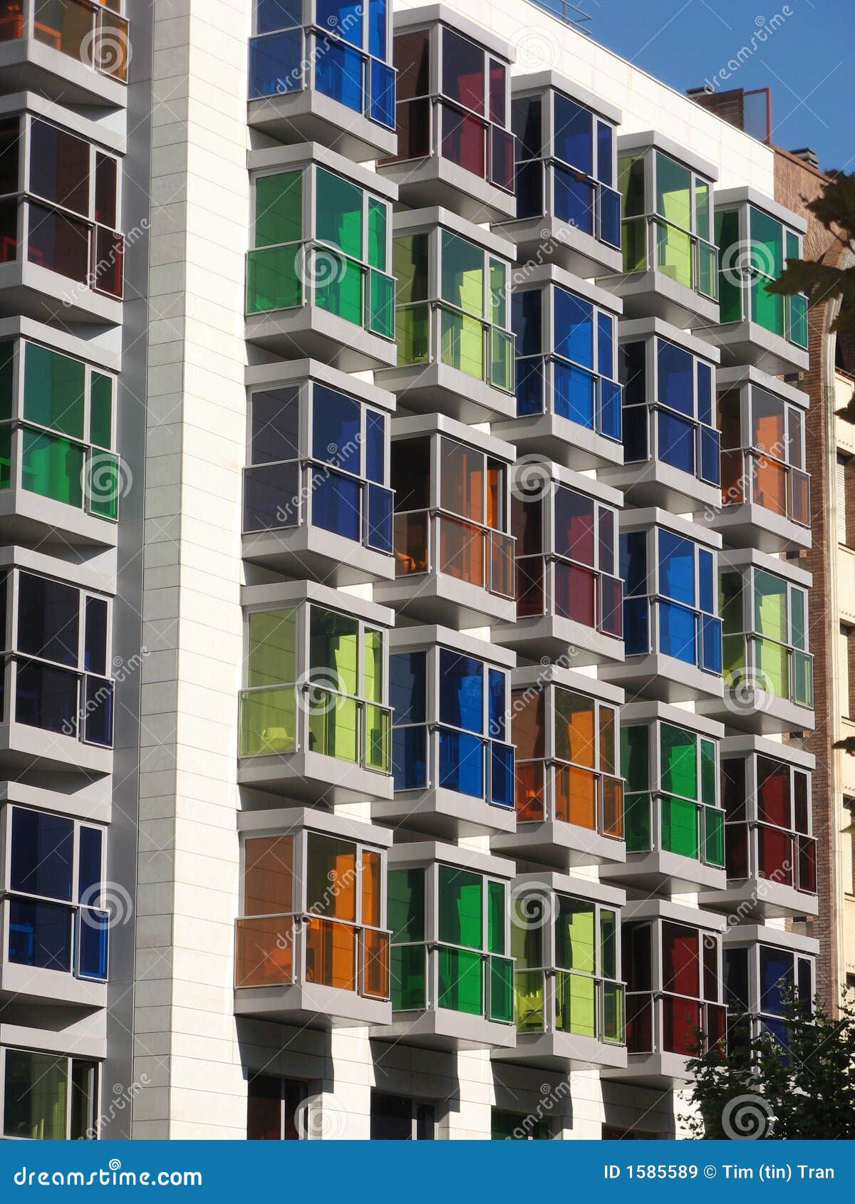 Colorful building stock image. Image of colorful, spain - 1585589