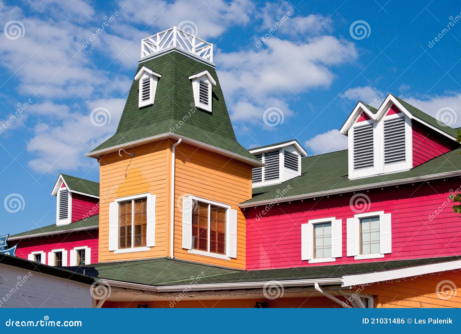 Colorful building stock photo. Image of window, cloud - 21031486