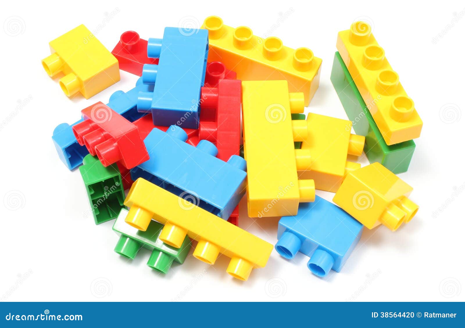 Colorful Building Blocks for Children on White Background Stock Photo ...