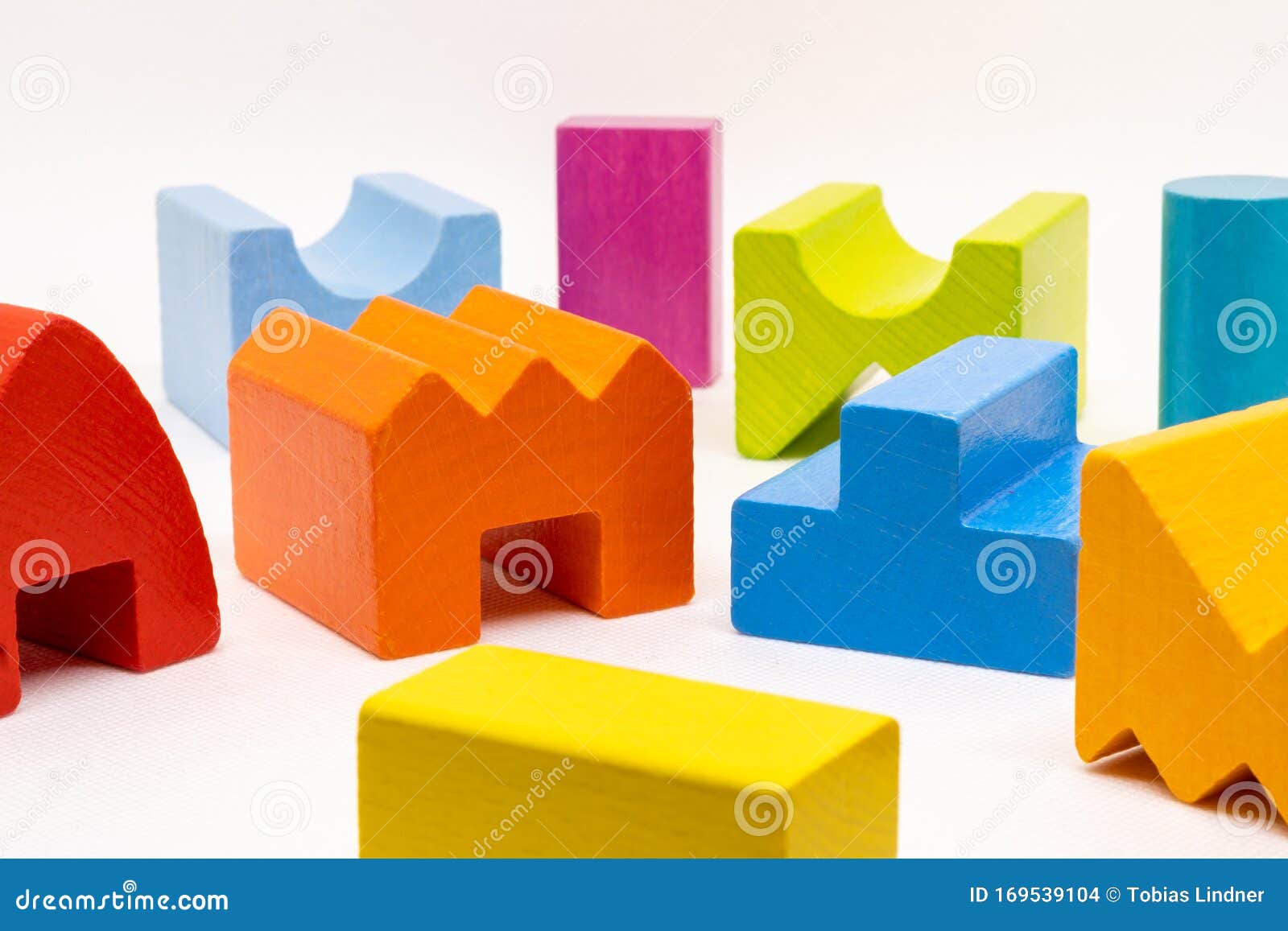 Colorful Building Blocks - Concept Image of Houses Stock Photo - Image ...