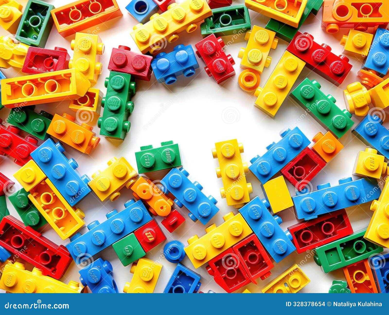 Colorful Building Blocks Scattered Randomly Stock Photo - Image of ...