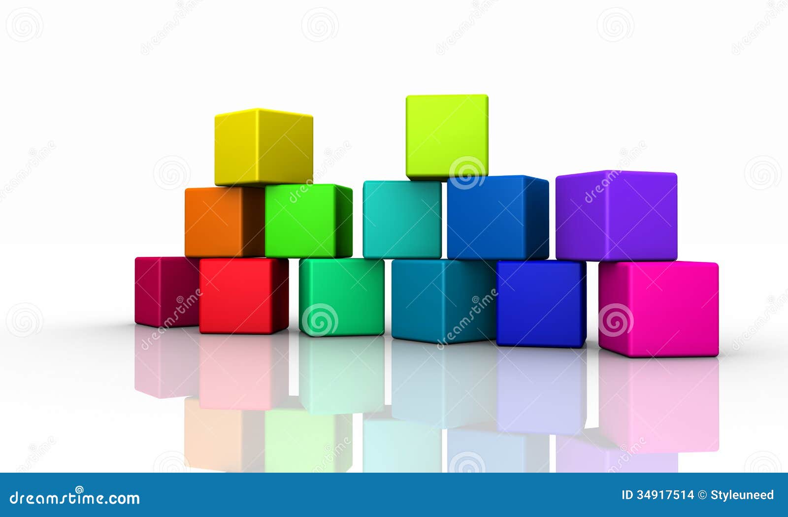Colorful building blocks stock illustration. Illustration of wall ...