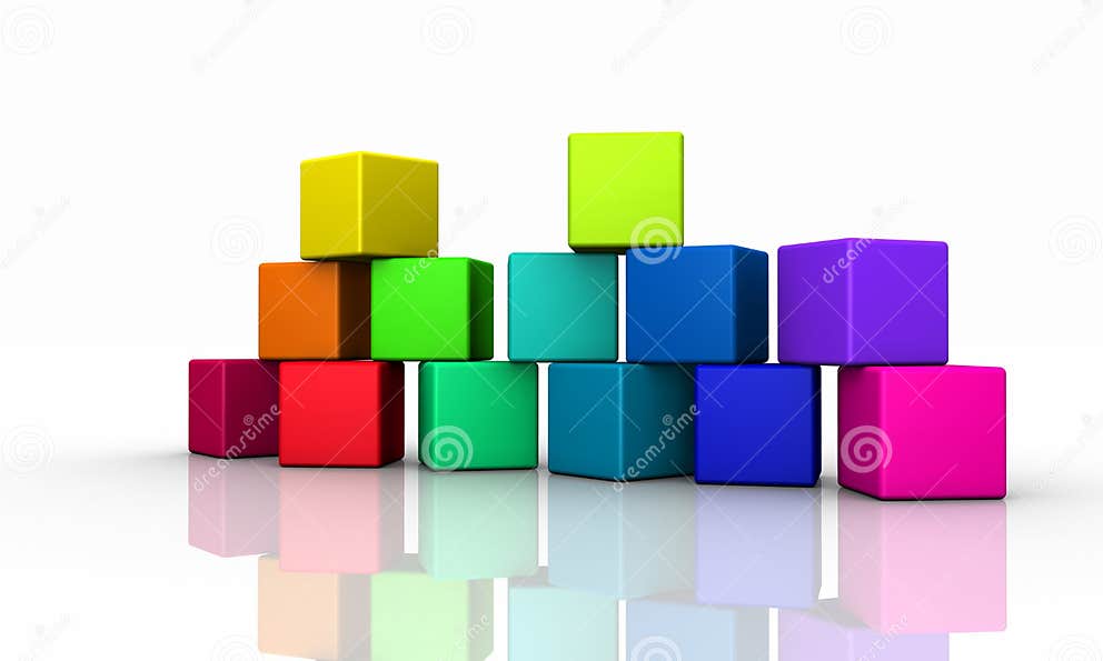 Colorful building blocks stock illustration. Illustration of wall ...