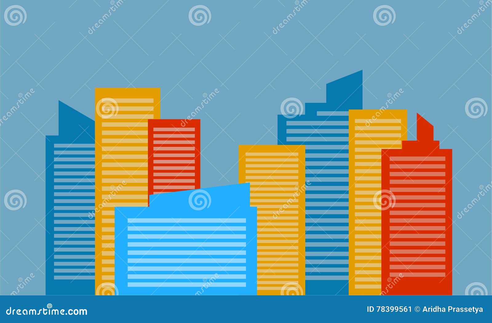 Colorful Building Design Vector Flat Stock Vector - Illustration of ...