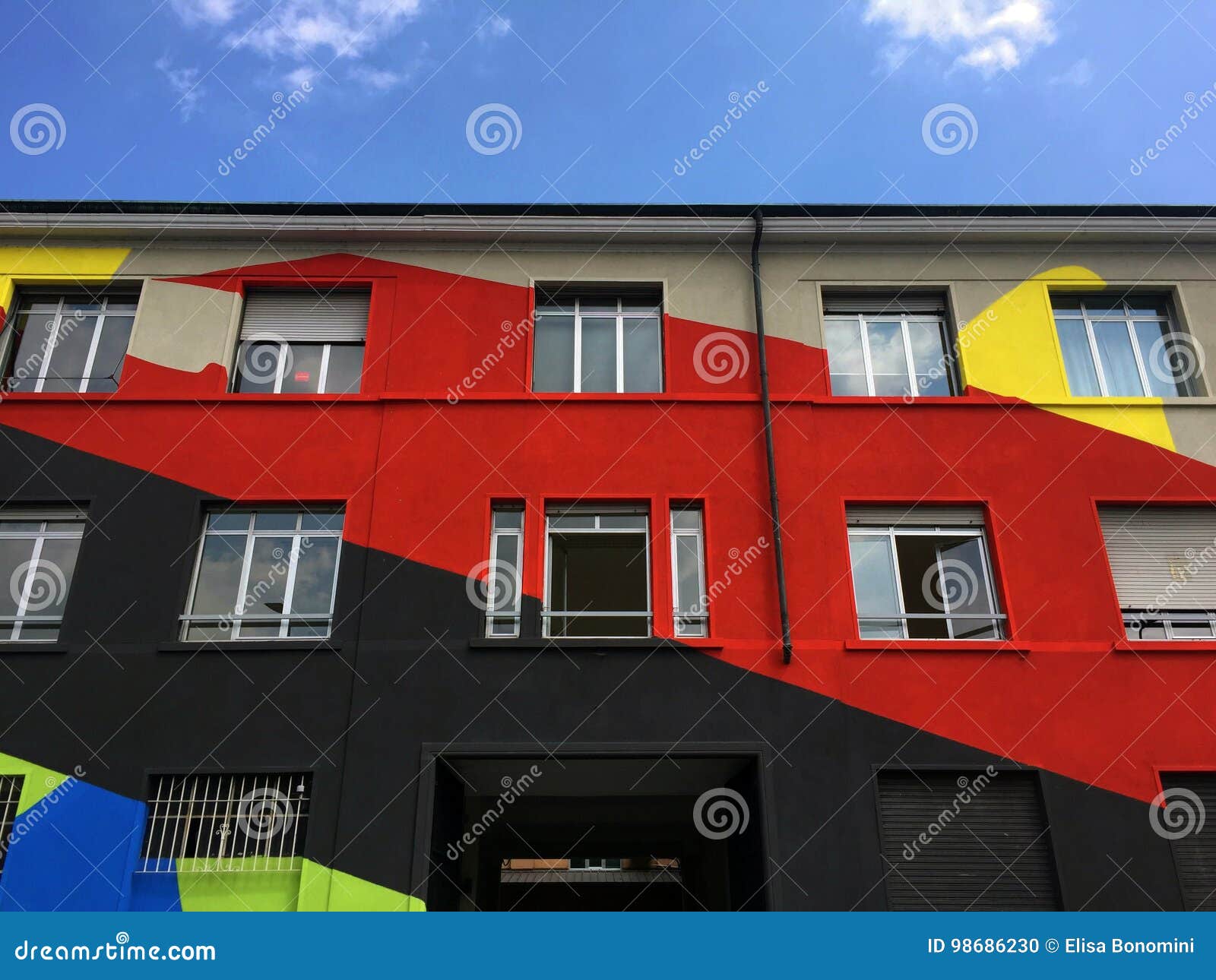 Colorful building facade stock photo. Image of background - 98686230