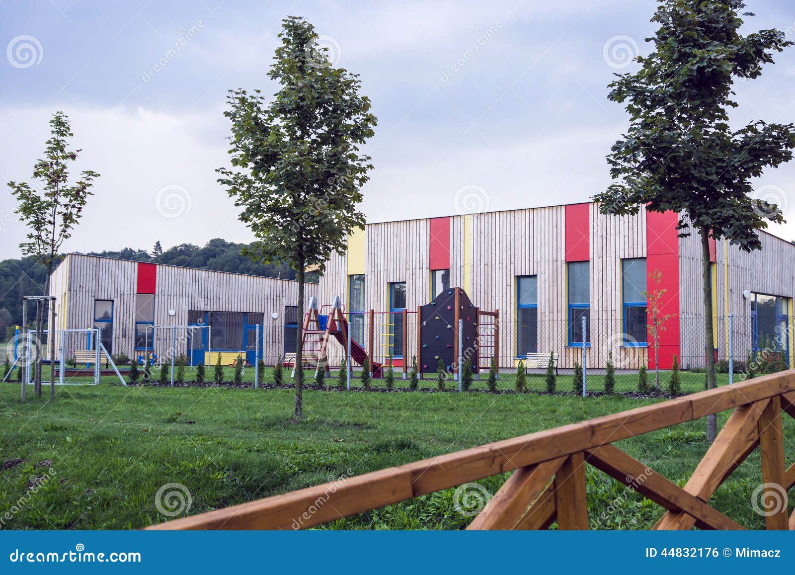 Colorful Building Kindergartens Stock Photo - Image of area, colorful ...